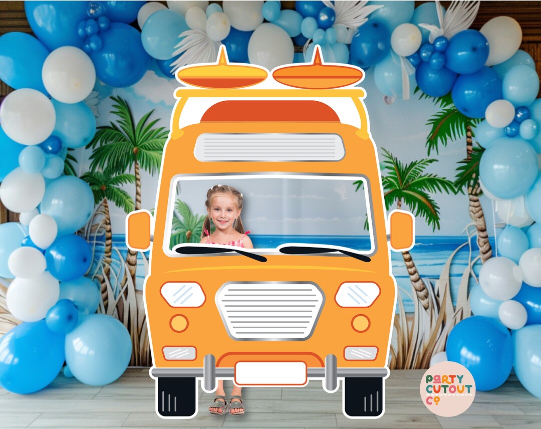 BIG CUTOUT Orange Camper Van Beach Van Groovy Party Hippie Party Love ...