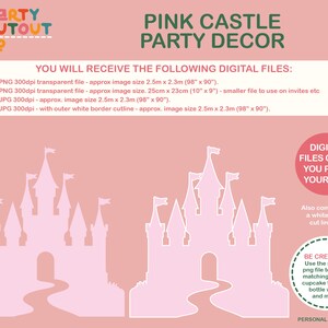 BIG CUTOUT Pale Pink Princess Party Princess Castle Cutout Pink ...