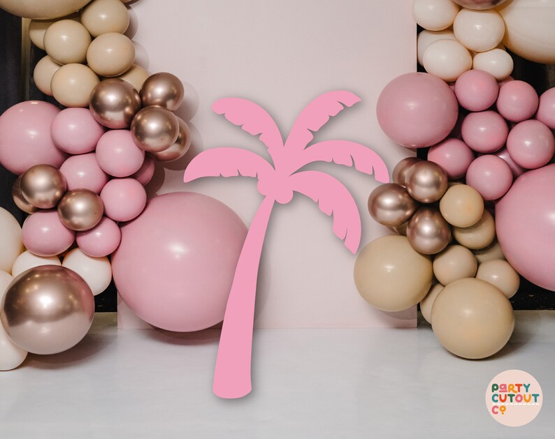 BIG CUTOUT Pink Palm Tree Beach Party Hippie Birthday Party 70s Party ...
