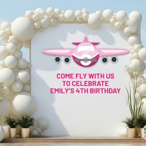 BIG CUTOUT Pink Plane Cut Out Aircraft Props Plane Pilot Cutout Travel ...