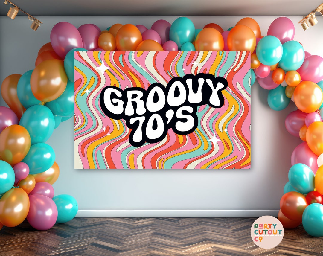 BIG BANNER Psychedelic 70s Party Poster Groovy Party Hippie Party Retro ...