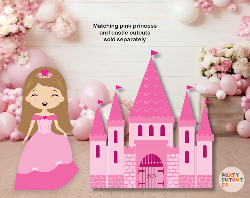BIG CUTOUT Princess Party Princess Horse and Carriage Cutout Pink ...