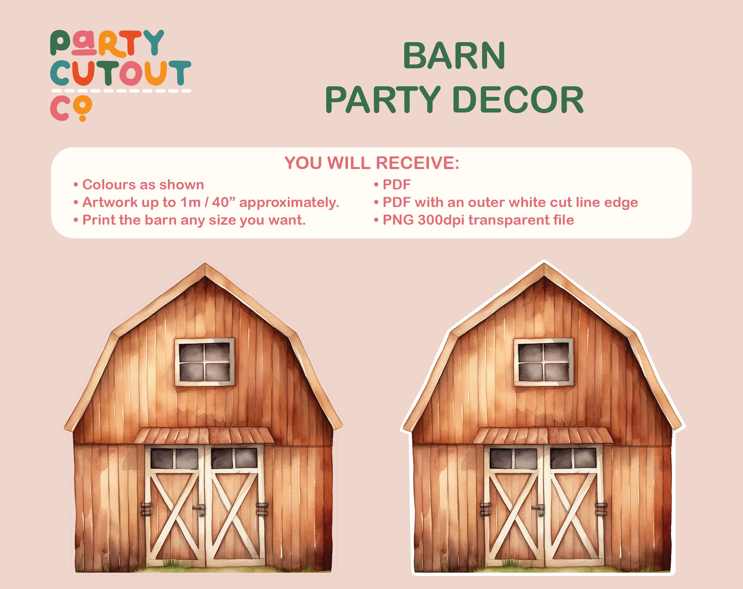 BIG CUTOUT Farm Barn Cutout Farm Decorations Farmhouse Theme Country ...