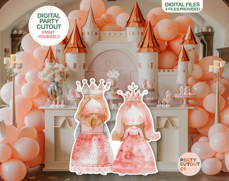BIG CUTOUT King and Queen Cutout Princess Party Queen Prop Royal Party ...
