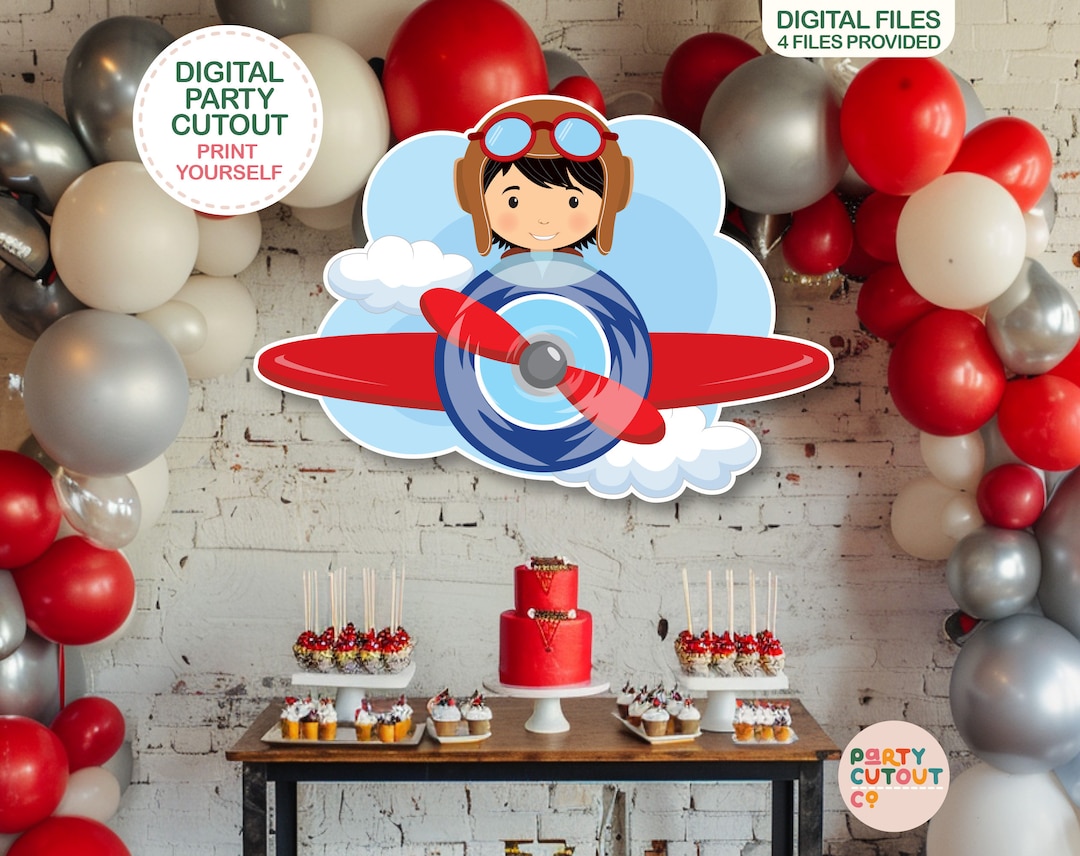BIG CUTOUT Plane Party Boy in Plane Decor Aircraft Prop Plane Cutout ...