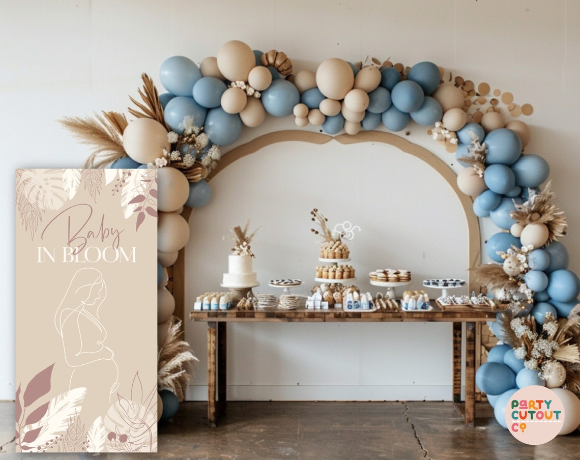 BIG BACKDROP Baby in Bloom Baby Shower Boho Baby Shower Party Decor ...