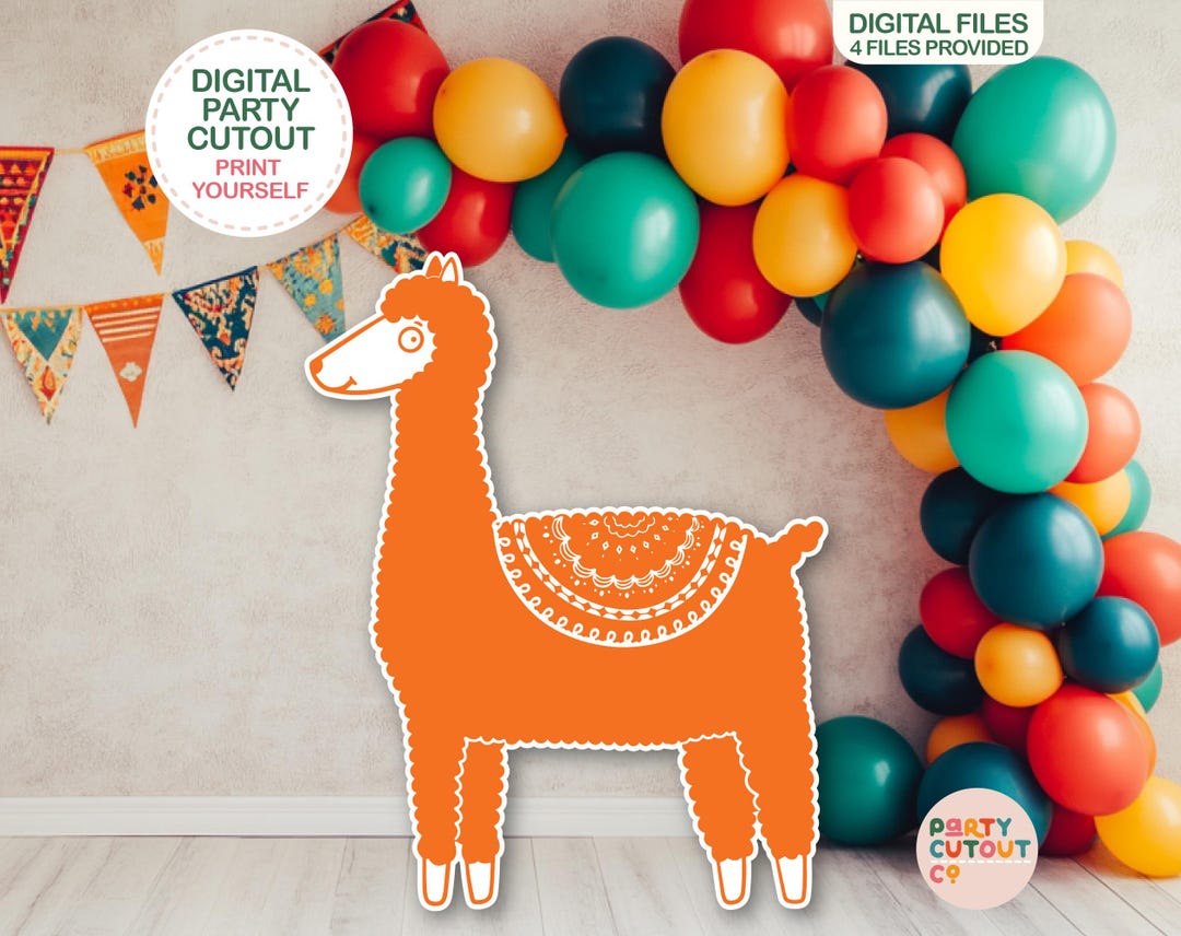 BIG CUTOUT Orange Llama Cutout Fiesta Party Mexican Party Ideas Boho ...