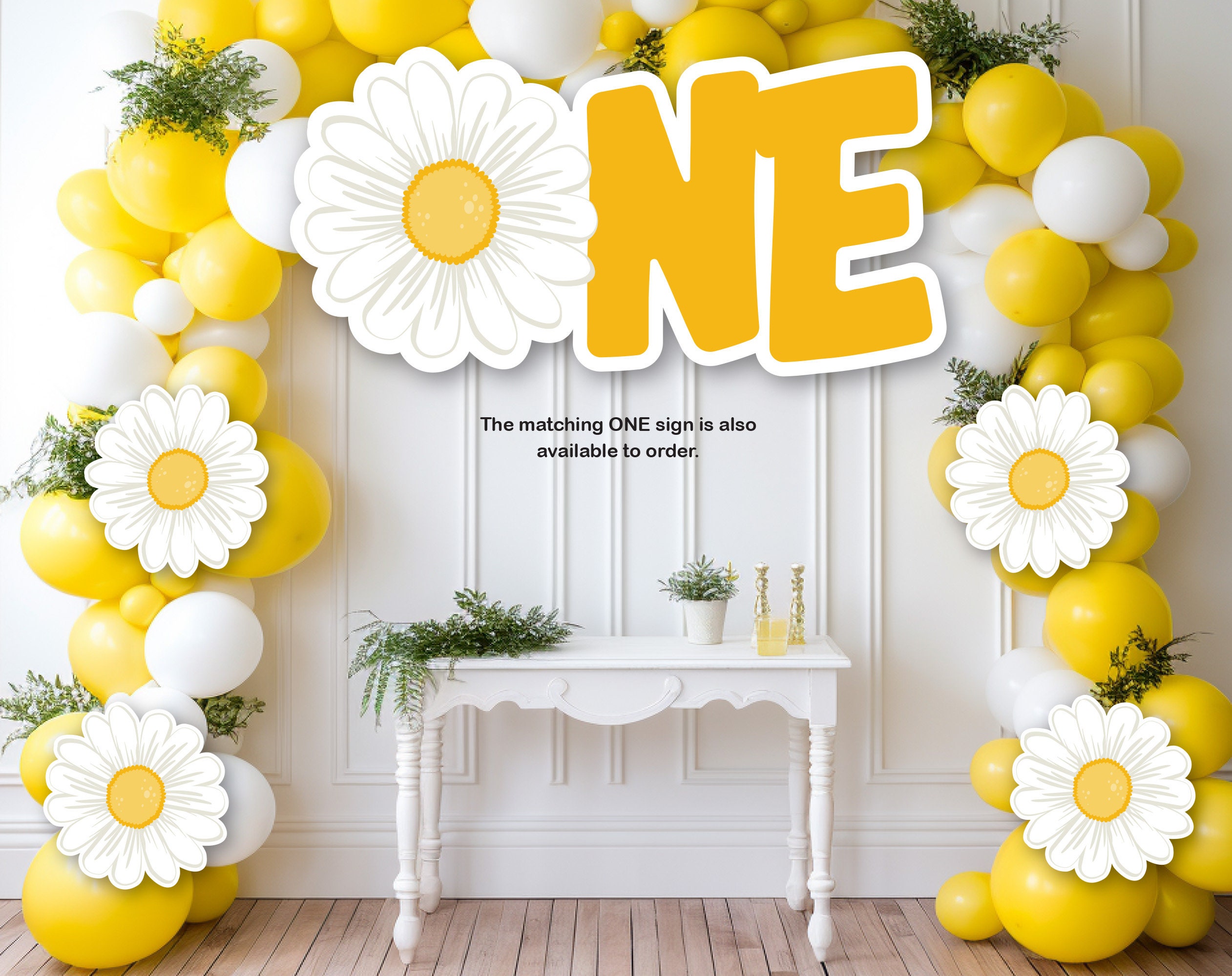 BIG CUTOUT Daisy Sign Decoration Flower Birthday Prop Wall Cutout Prop ...