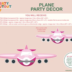 BIG CUTOUT Pink Plane Cut Out Aircraft Props Plane Pilot Cutout Travel ...