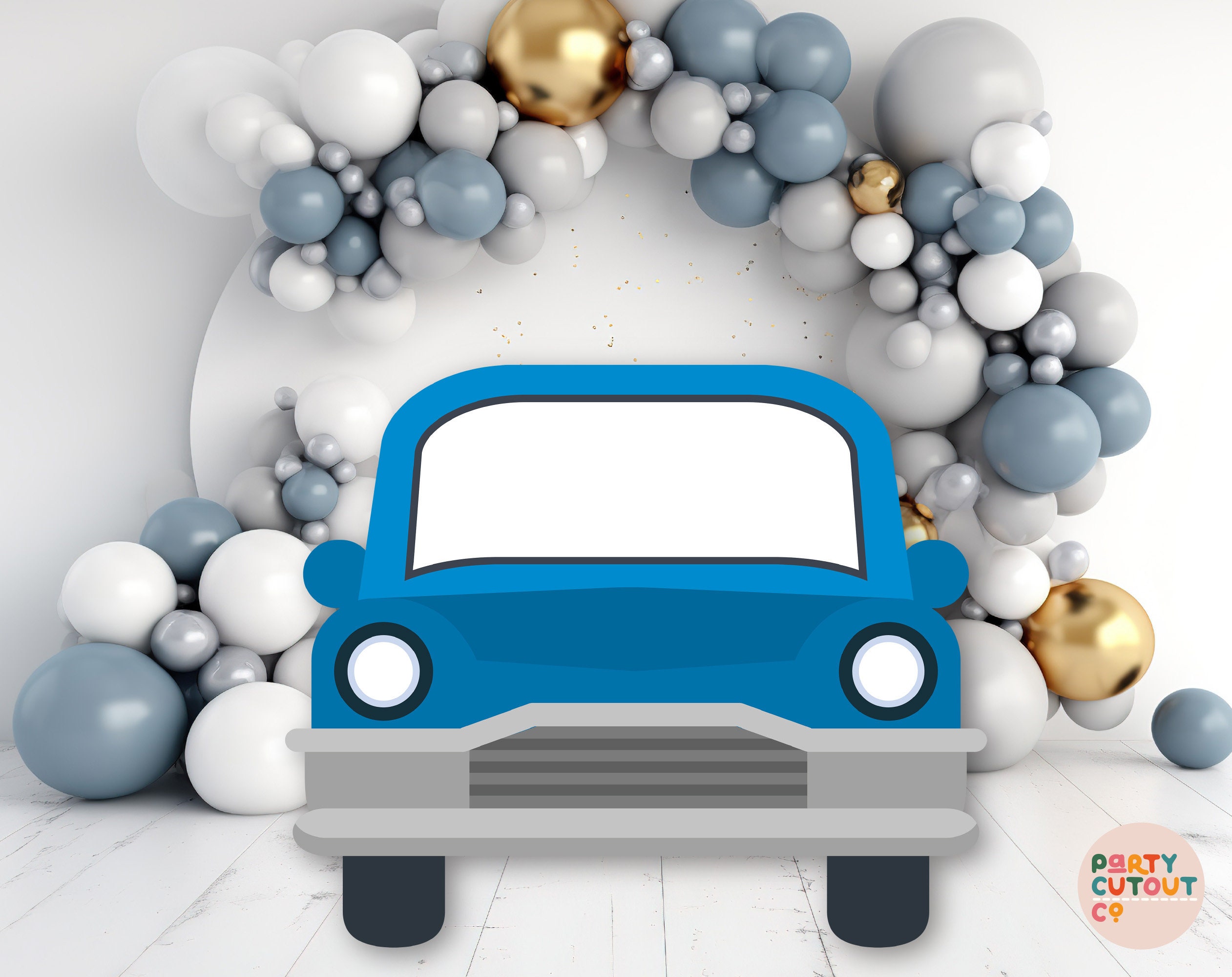 BIG CUTOUT Blue Car Car Party Automobile Birthday Party Decor Car Party ...