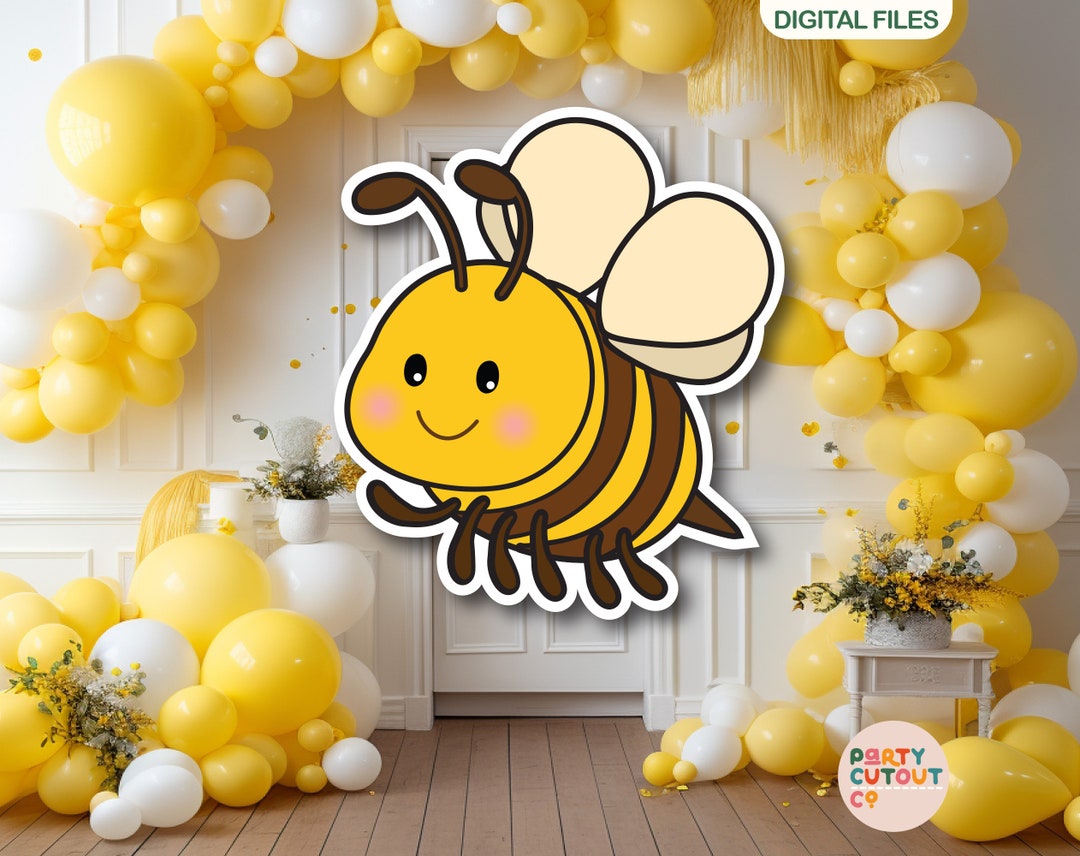 BIG CUTOUT Bee Party Buzzy Bee Props Happy Bee Cartoon Bee Yellow Bee ...