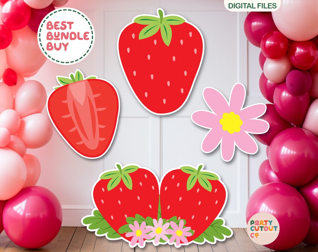 BIG CUTOUT Strawberry Party Strawberry Decoration Fruit Birthday Party ...