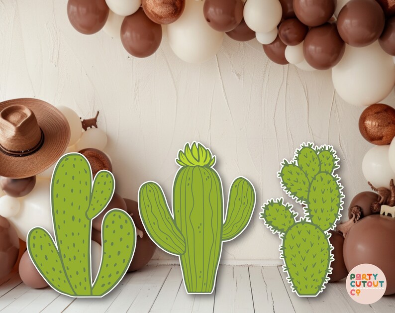 BIG CUTOUT Green Cactus Cutouts Fiesta Party Mexican Party Ideas Cowboy ...
