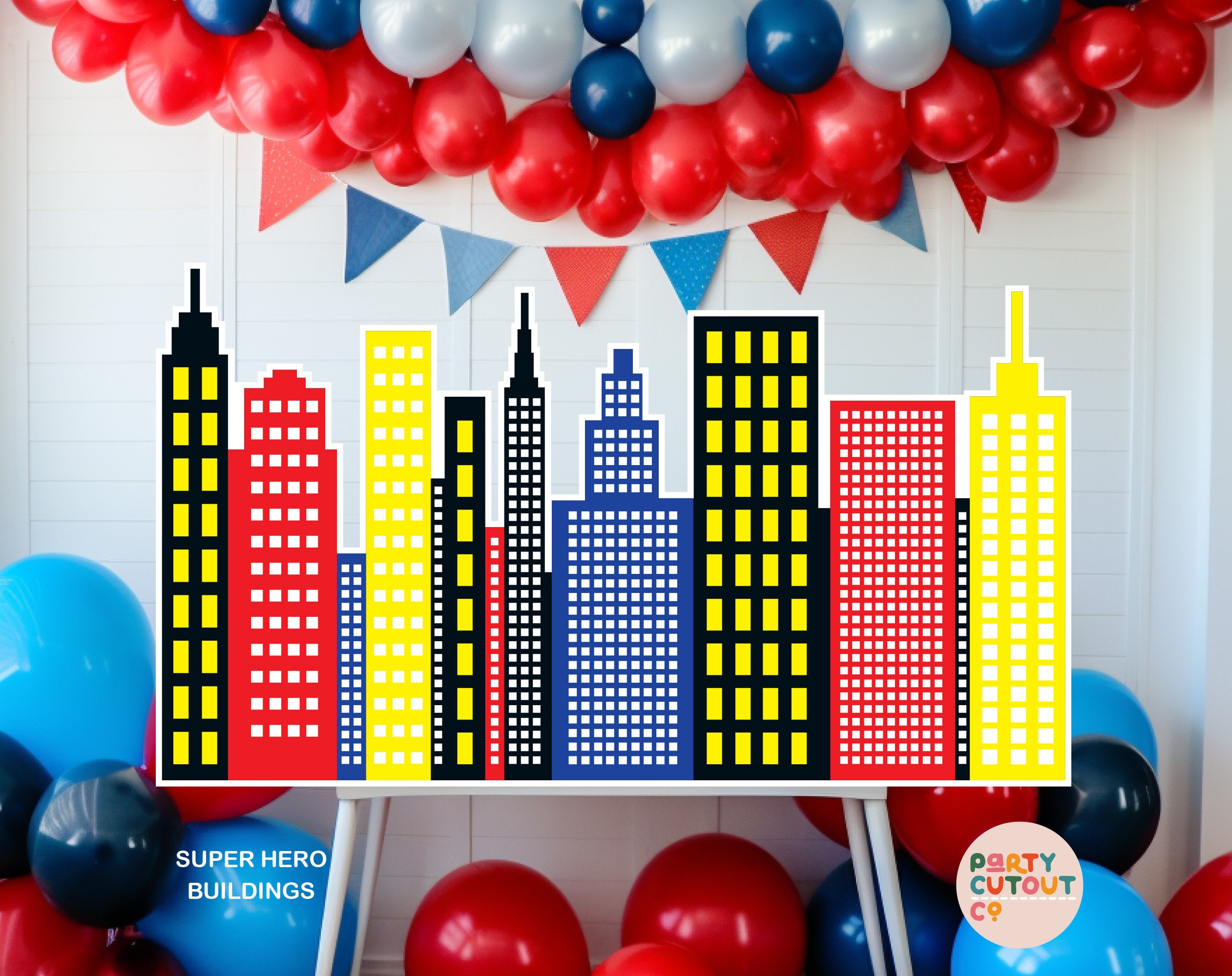 BIG CUTOUT Super Hero Party Super Hero Buildings Super Hero Party Ideas ...