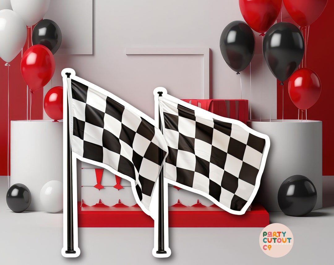 BIG CUTOUT Racing Car Party Racing Flags Formula One Party Stand up ...