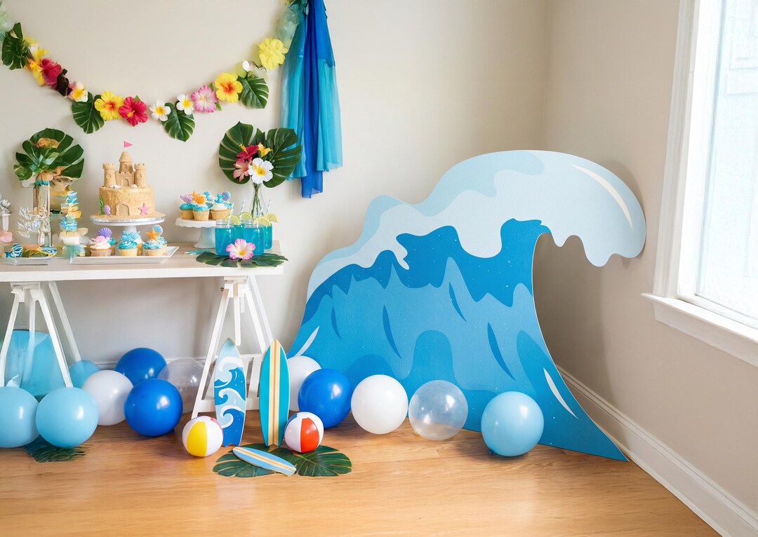 BIG CUTOUT Ocean Wave Beach Party Mermaid Birthday Party Under the Sea ...