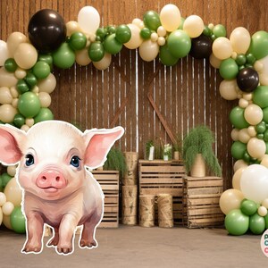 BIG CUTOUT Pig Animal Decorations Farm Theme Props Pink Pig Prop ...