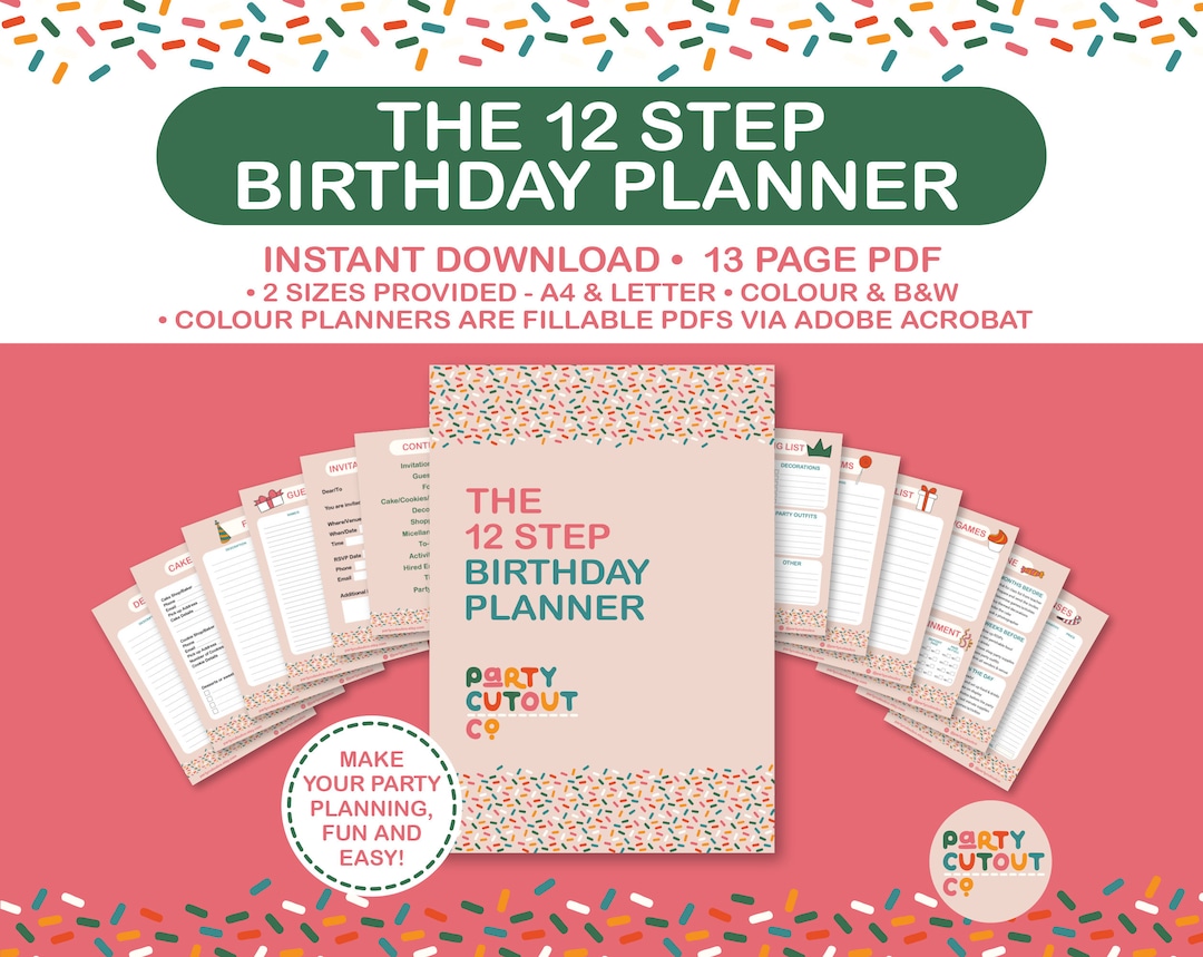 PARTY PLANNER for Kids Birthday Planner Printable Birthday Party ...