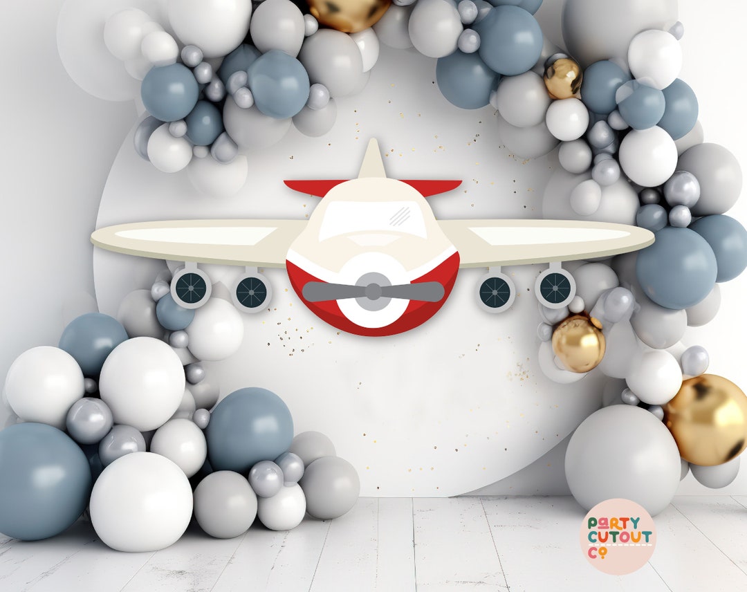BIG CUTOUT Plane Party Travel Red Plane Decor Aircraft Props Wall Sign ...