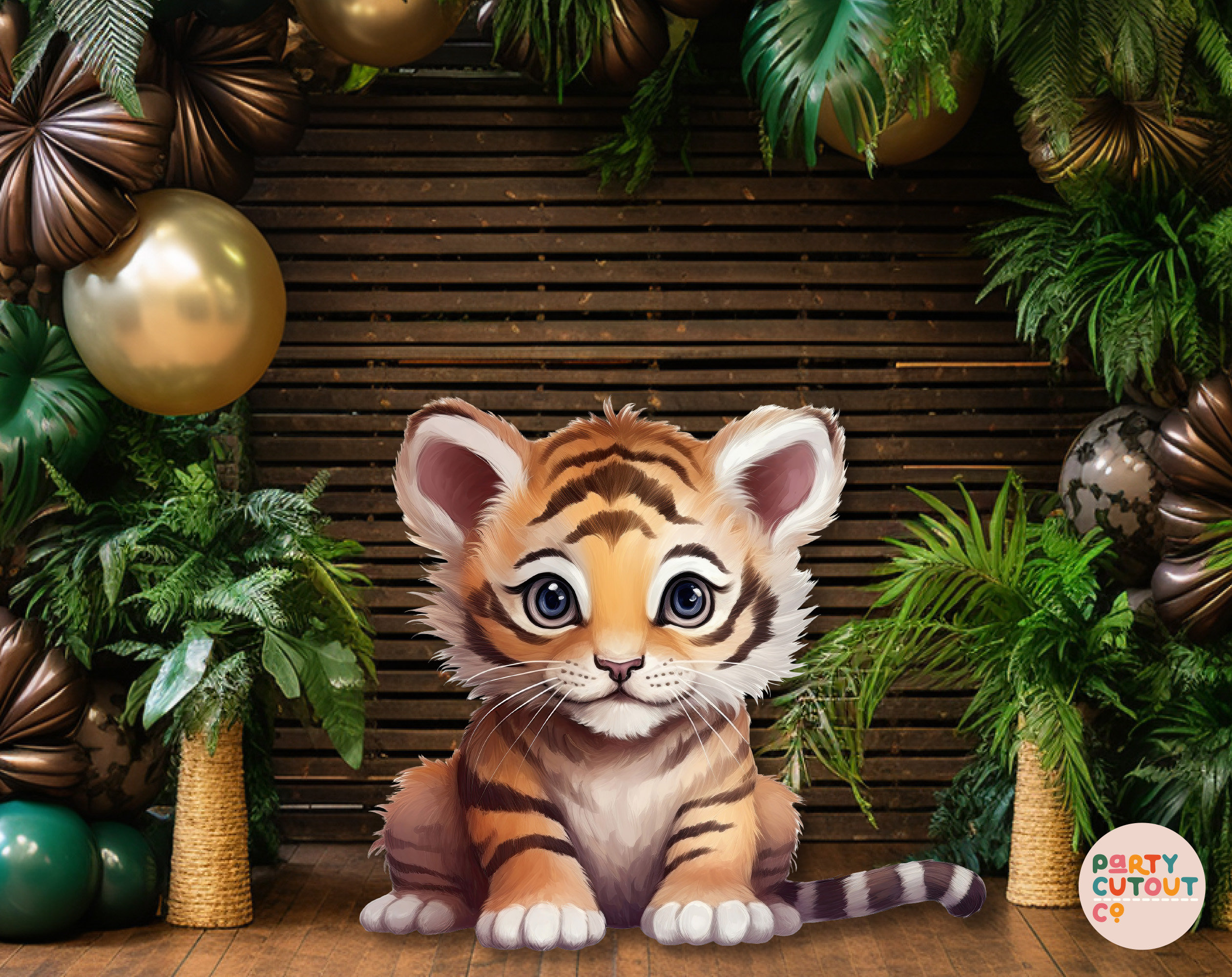 BIG CUTOUT Jungle Tiger Animal Decorations African Safari Theme Props ...