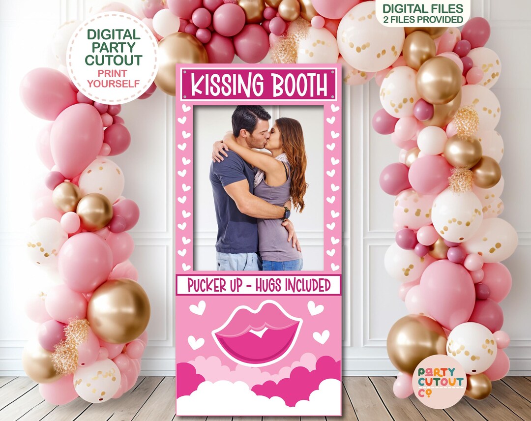BIG CUTOUT Pink Kissing Booth Photo Prop Valentines Day Prop Kissing ...