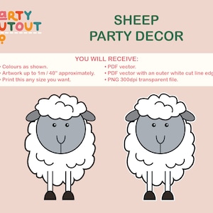 BIG CUTOUT Sheep Animal Decorations Farm Theme Props White Sheep Prop ...