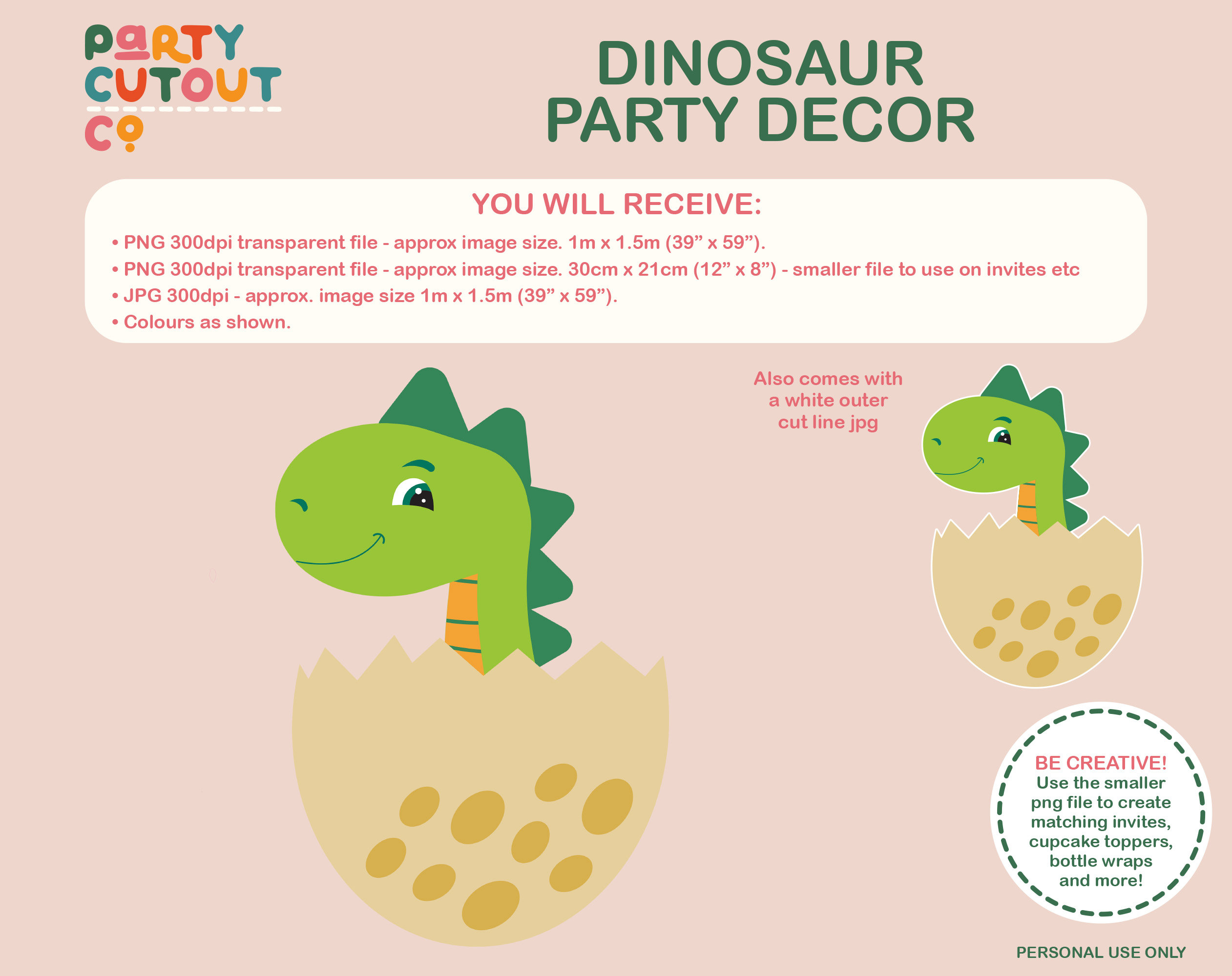 BIG CUTOUT Dinosaur Cut Out Decoration Baby Dinosaur Prop Stegosaurus ...