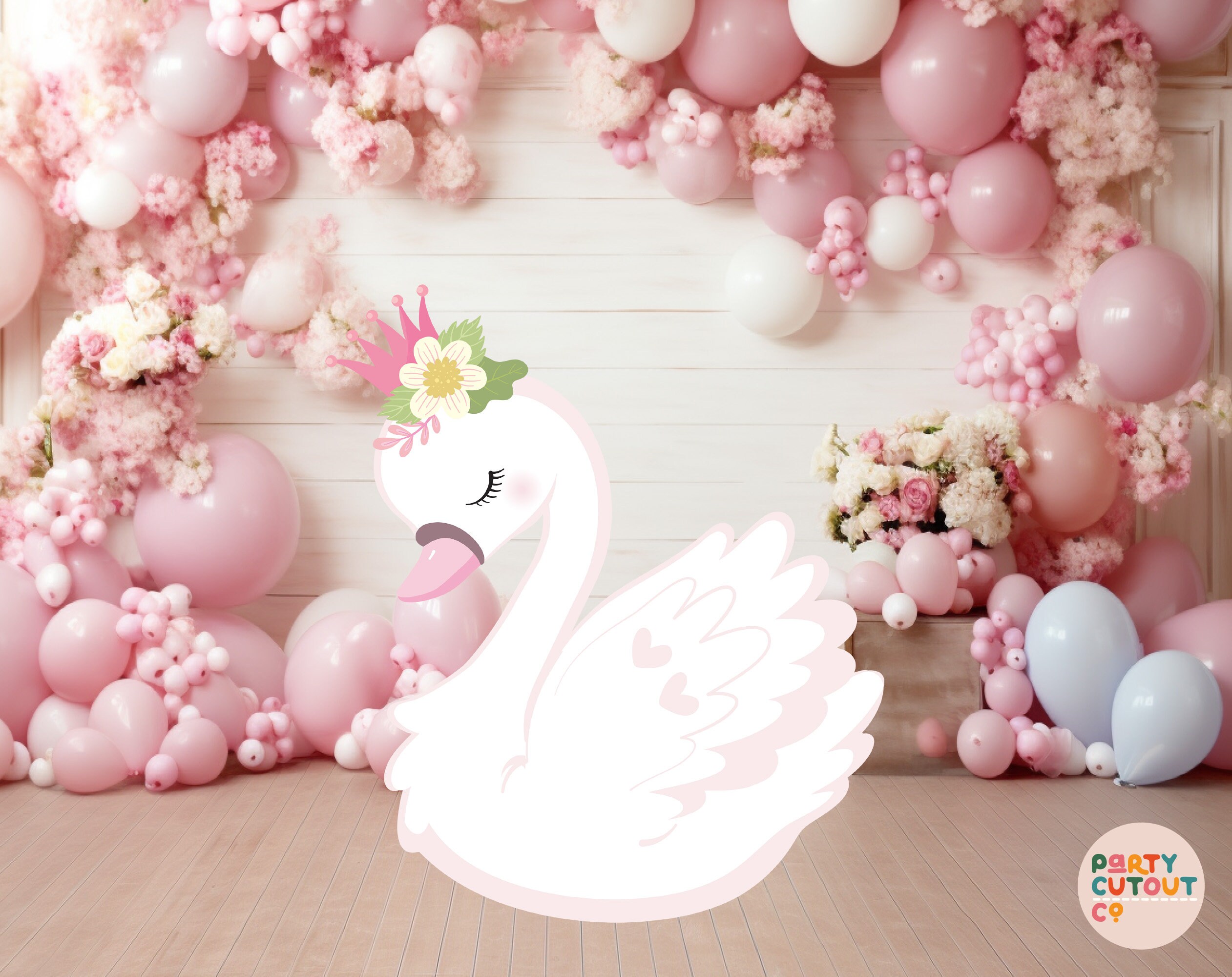 BIG CUTOUT, White Swan With Flower Crown, Swan Prop, Ballet Prop, White ...