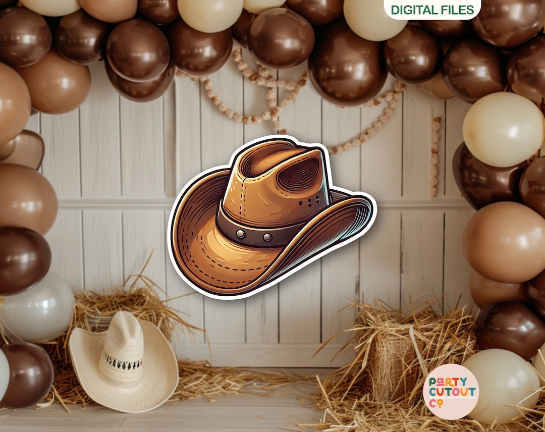 BIG CUTOUT Cowboy Party Brown Cowboy Hat Decor Western Themed Big Decor ...