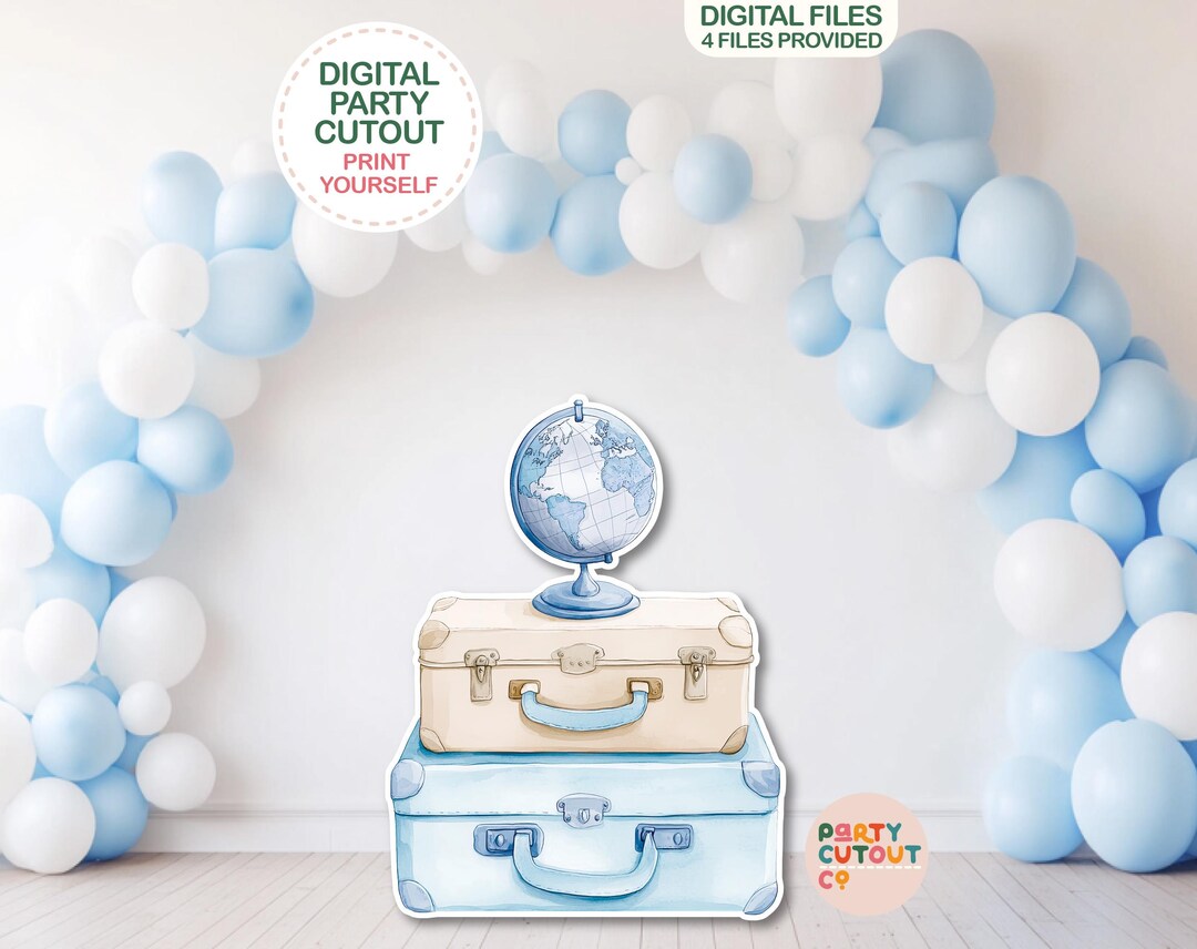 BIG CUTOUT Blue Suitcase Cutout Travel Party Plane Party Ideas Farewell ...