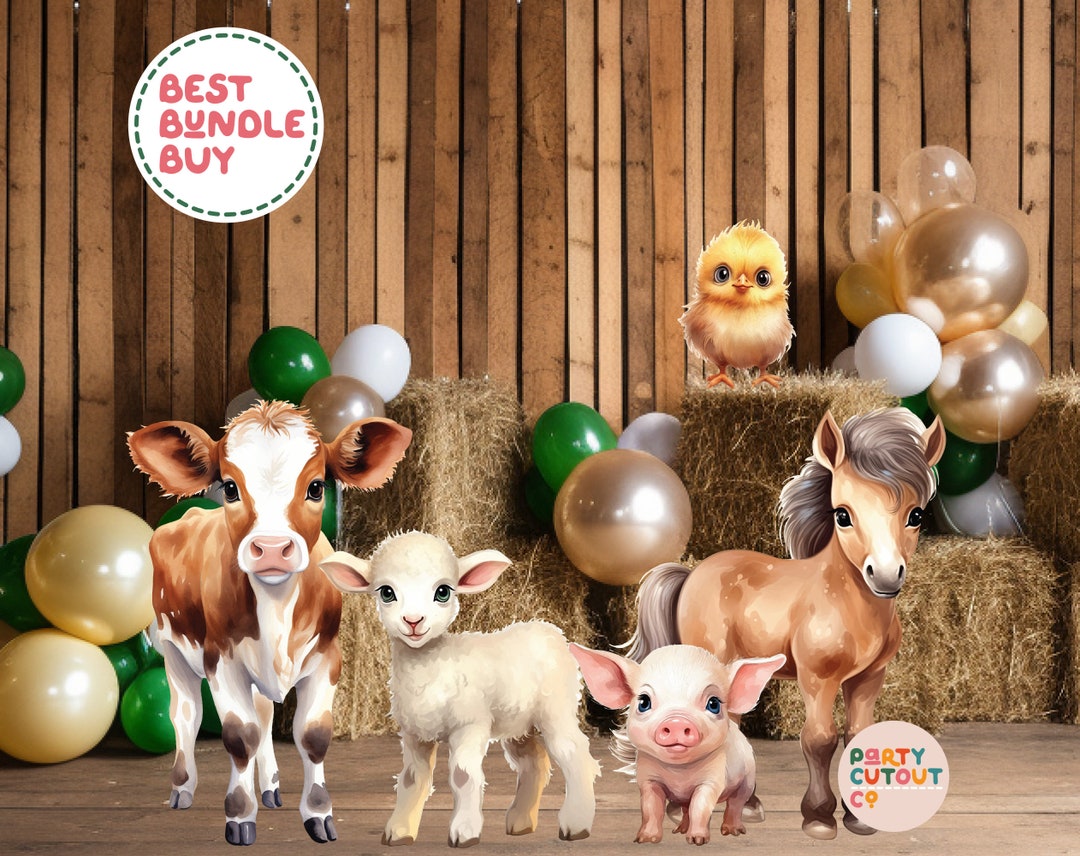 BIG CUTOUT Farm Animal Decorations Animal Props Farm Cutout Pig Cow ...