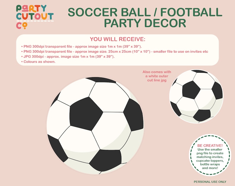 BIG CUTOUT Soccer Ball Soccer Cut Out Decoration Football Football Decoration Soccer Stand up ...