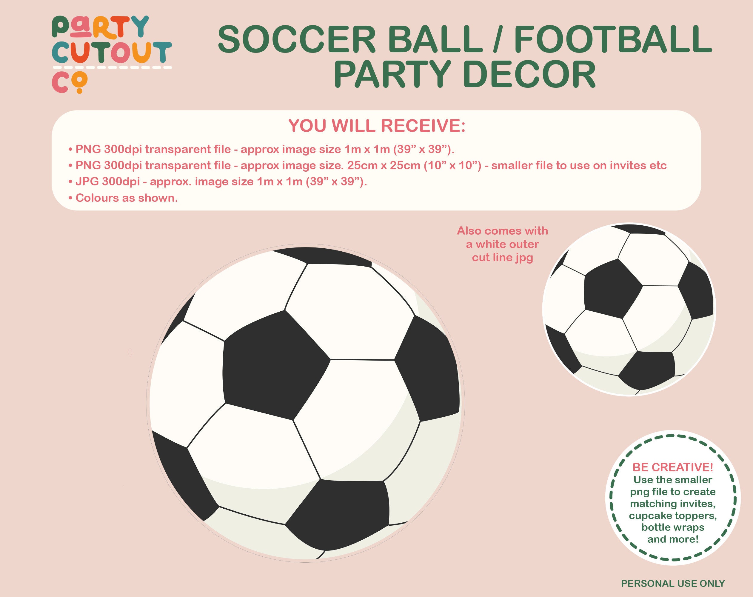 BIG CUTOUT Soccer Ball Soccer Cut Out Decoration Football Football ...