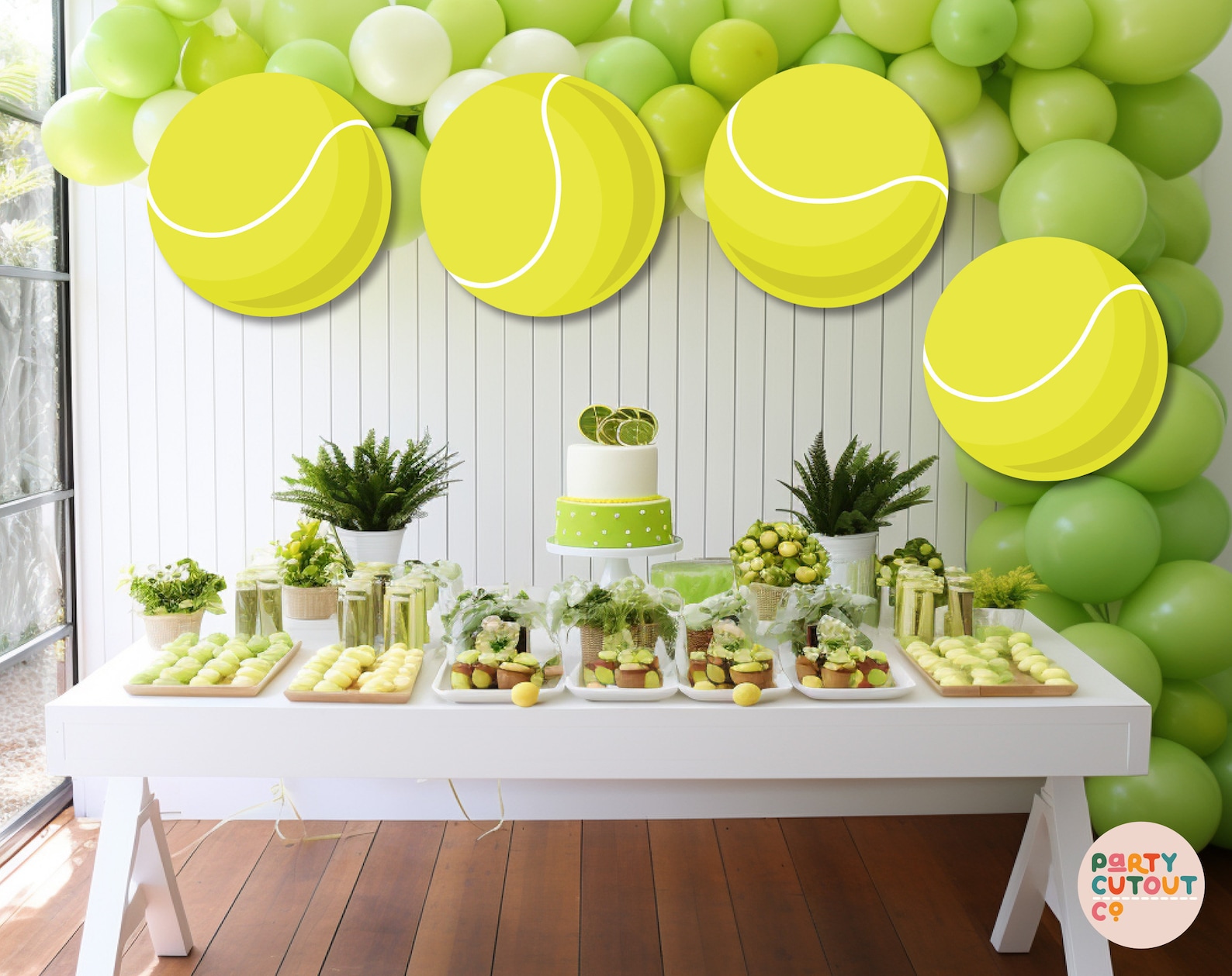 BIG CUTOUT Tennis Party Tennis Decorations Tennis Ball Cutout Tennis ...