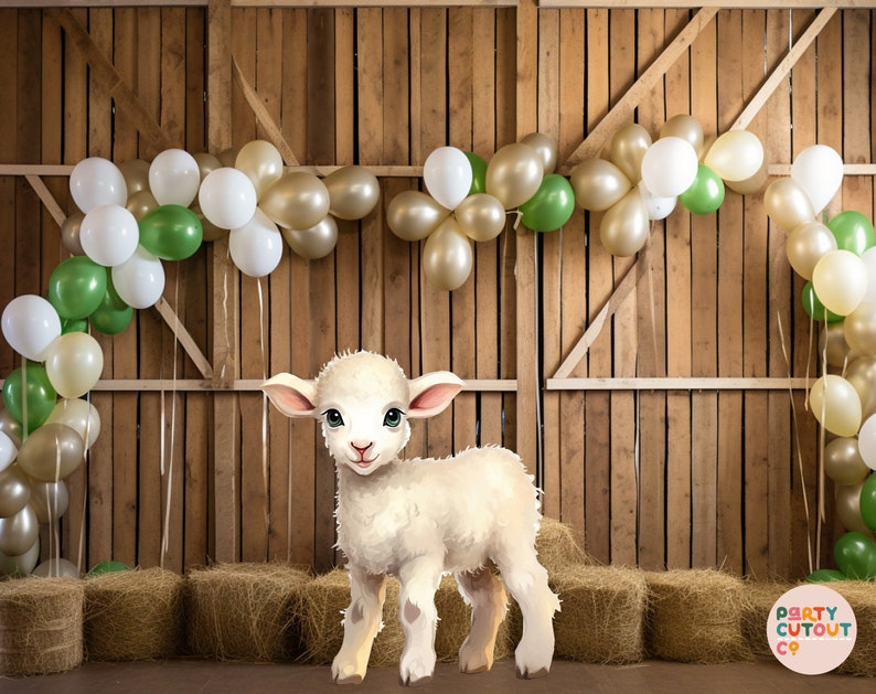 BIG CUTOUT, Sheep Animal Decorations, Farm Theme Prop, Baby Lamb Prop ...