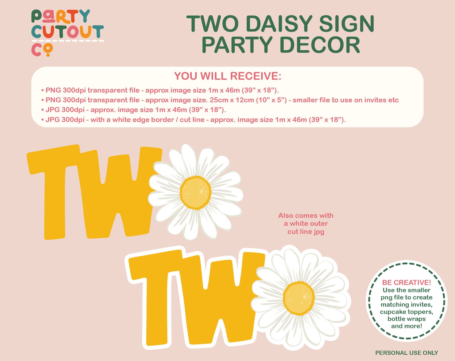 BIG CUTOUT Boho Daisy Girls Birthday Party Decor Second Birthday Prop ...