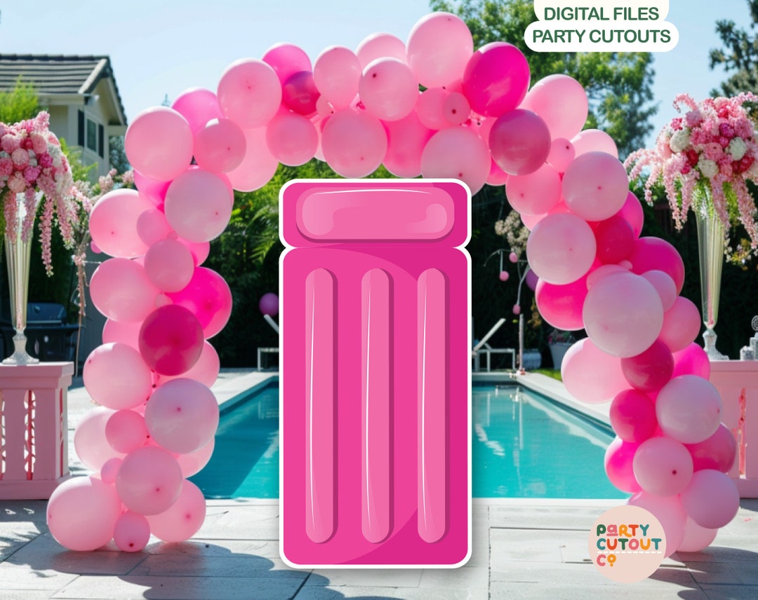 BIG CUTOUT Pink Inflatable Pool Bed Cutout Beach Party Pool Party ...