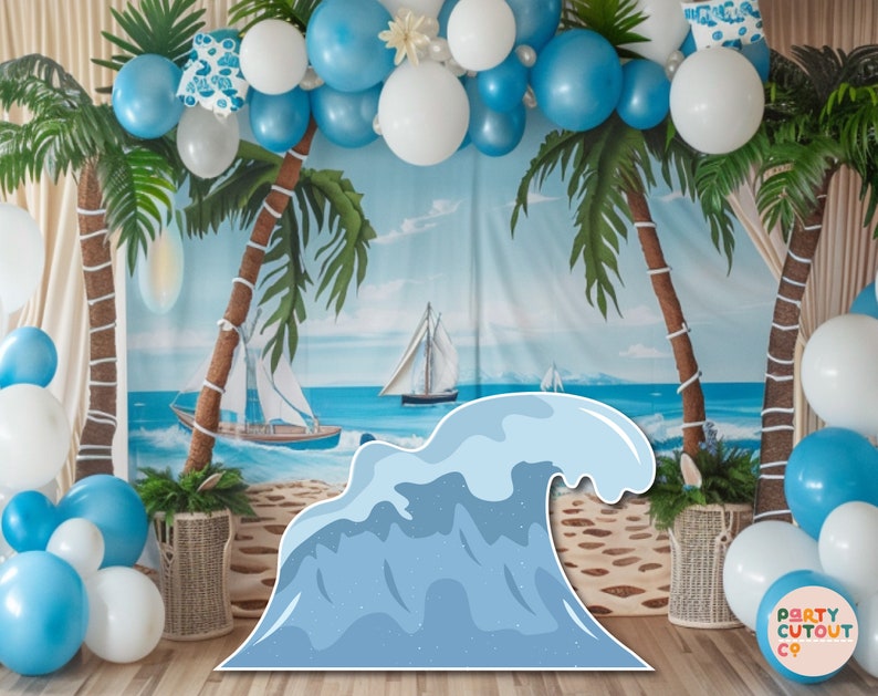 BIG CUTOUT Ocean Wave Beach Party Mermaid Birthday Party Under the Sea ...