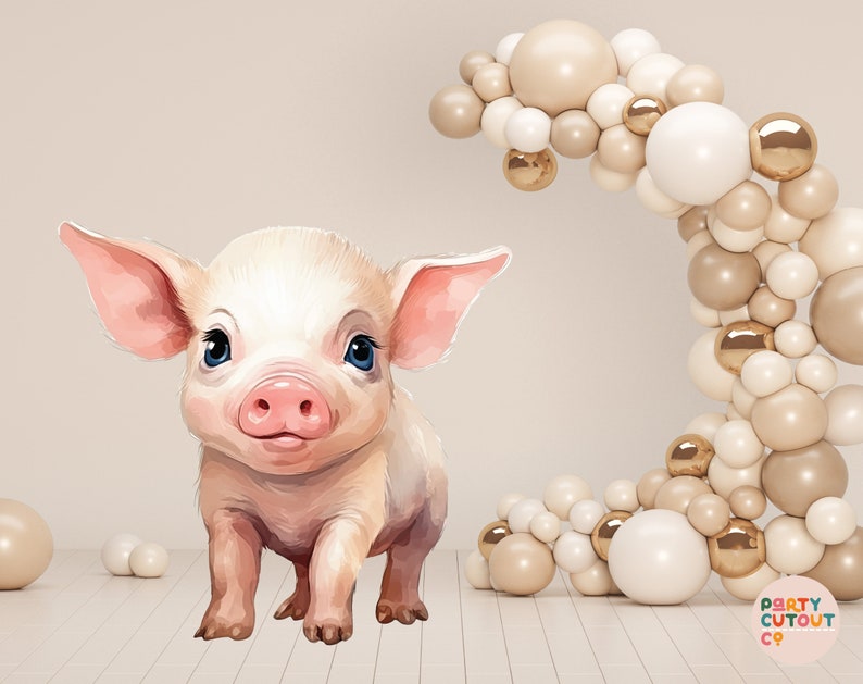 BIG CUTOUT Pig Animal Decorations Farm Theme Props Pink Pig Prop ...