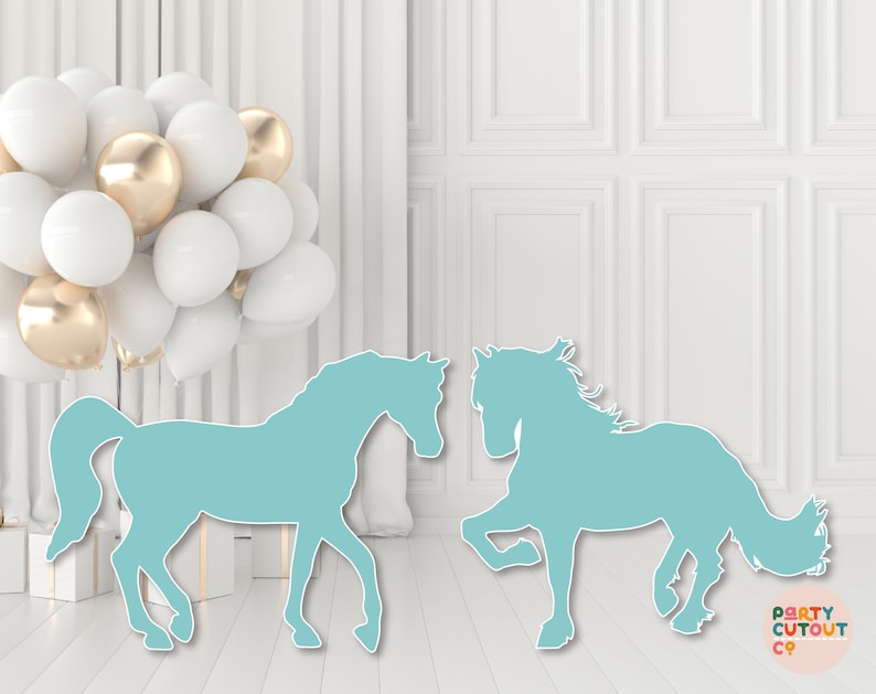 BIG CUTOUT, Horse Party Decoration, Teal Horse Props, Stand up Cutout ...