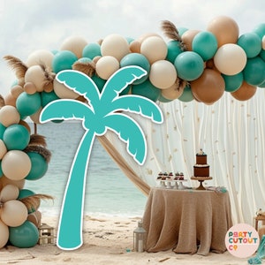 BIG CUTOUT Teal Palm Tree Beach Party Boho Baby Shower Ideas Pool Party ...