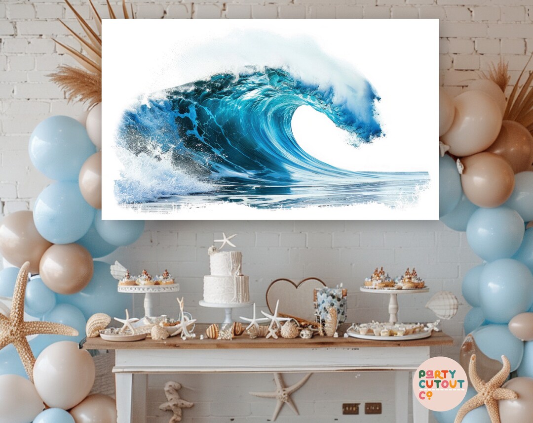 BIG BANNER Beach Party Ocean Wave Mermaid Birthday Party Under the Sea ...