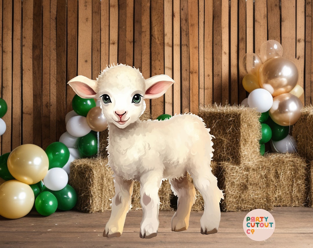 BIG CUTOUT Sheep Animal Decorations Farm Theme Prop Baby Lamb Prop ...