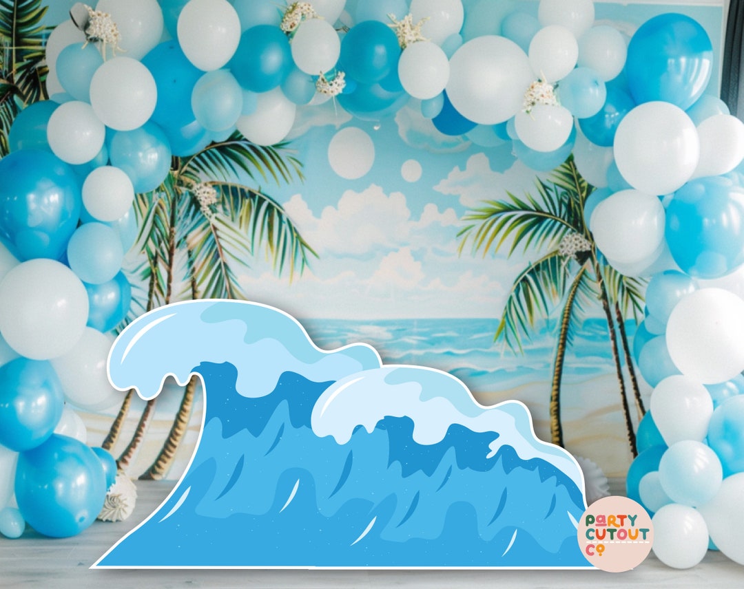 BIG CUTOUT Ocean Wave Beach Party Tropical Luau Birthday Party Under ...