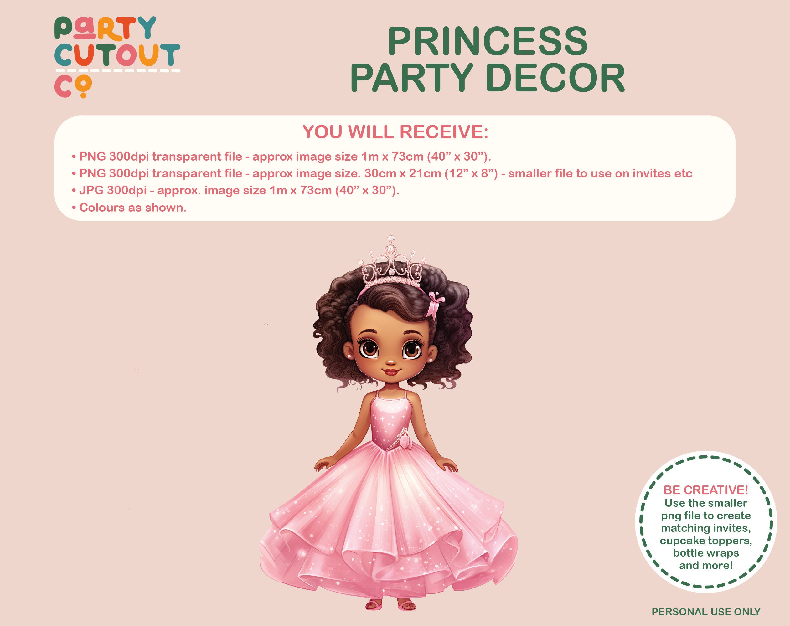 BIG CUTOUT Pink Princess Cutout Cute Princess Prop Princess Decoration ...