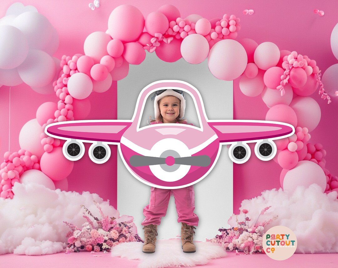 BIG CUTOUT Pink Plane Party Photo Prop Airplane Photo Prop Cutout Props ...