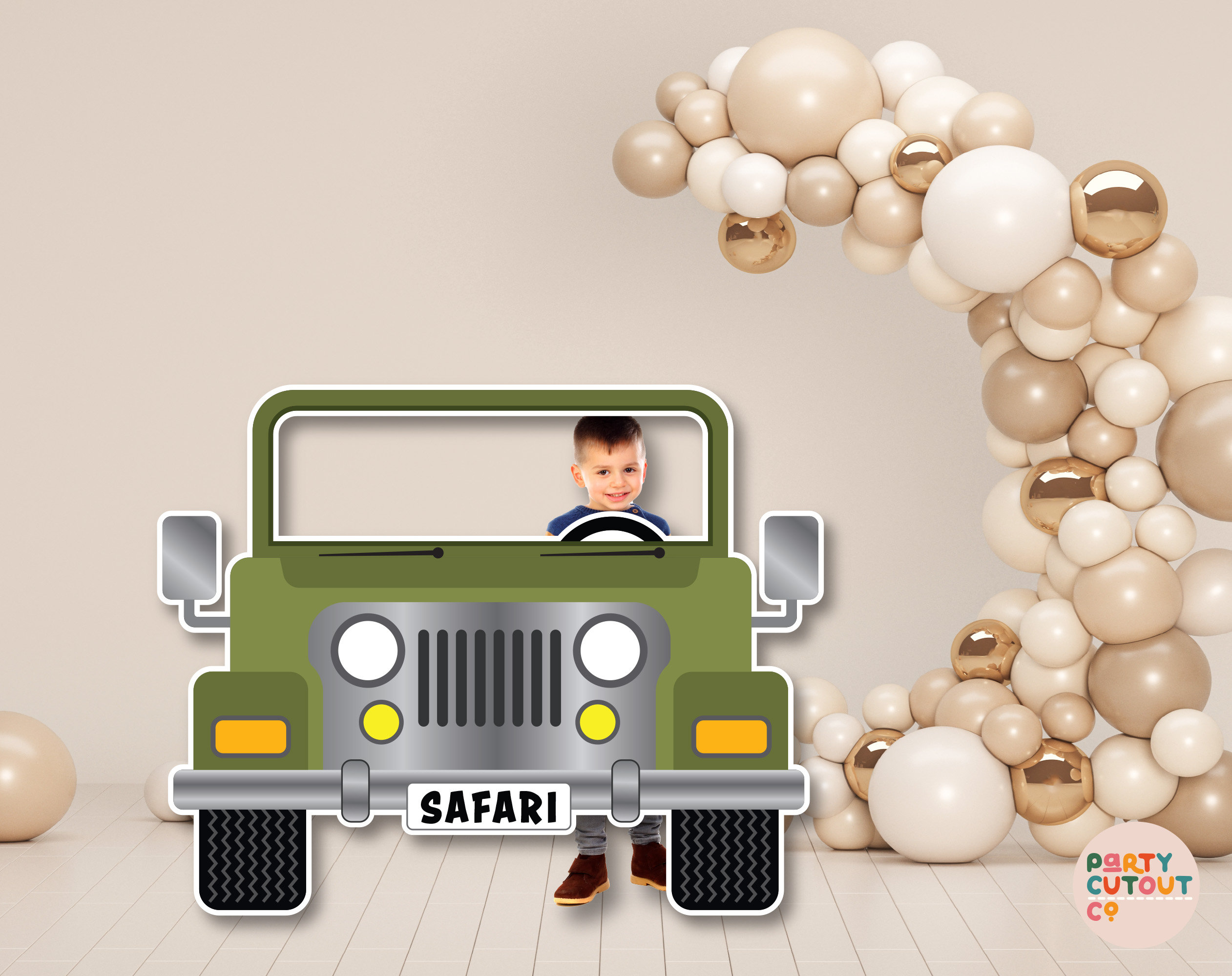 BIG CUTOUT Khaki Safari Car Jungle Decorations African Safari Theme ...