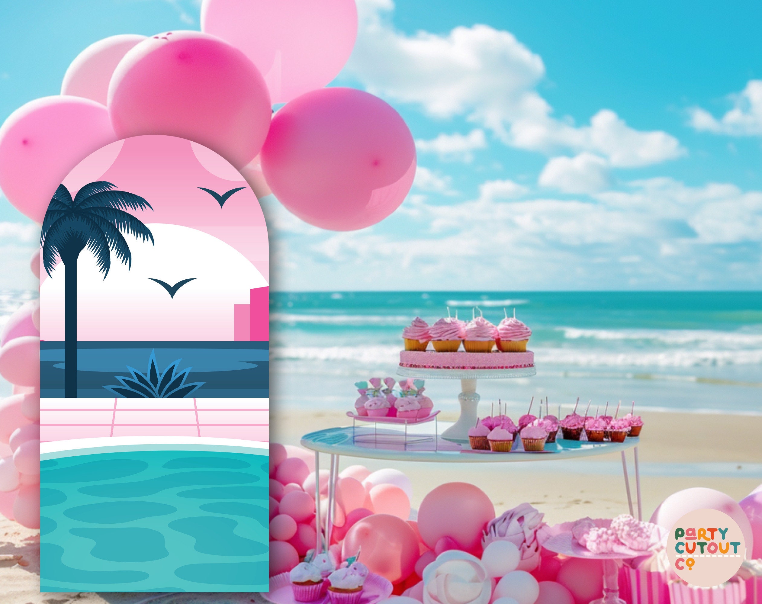 BIG BACKDROPS Pool Party Pool Theme Ideas Summer Party Decor Arch ...