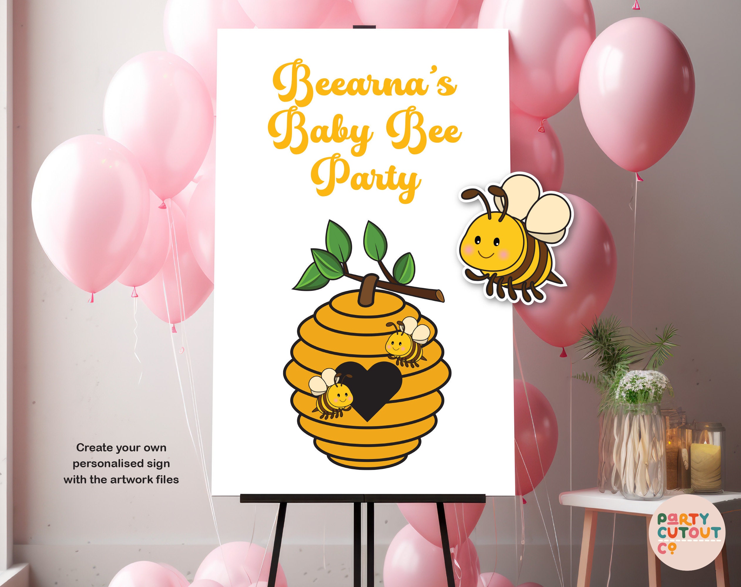 BIG CUTOUT Bee Party Buzzy Bee Props Bee Hive Bear With Honey Pot ...