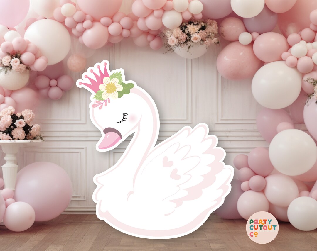 BIG CUTOUT White Swan With Flower Crown Swan Prop Ballet Party White ...
